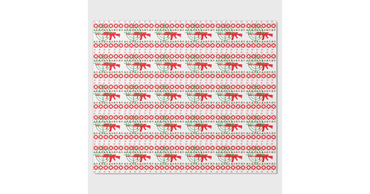 Ugly Christmas gun Wrapping Paper | Zazzle.com