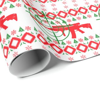 Ugly Christmas gun Wrapping Paper | Zazzle