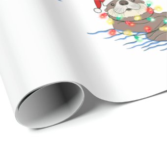 ugly christmas santa claus otter wrapping paper | Zazzle