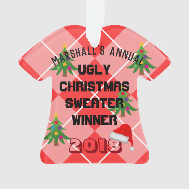 Ugly Christmas Sweater Award ornament | Zazzle
