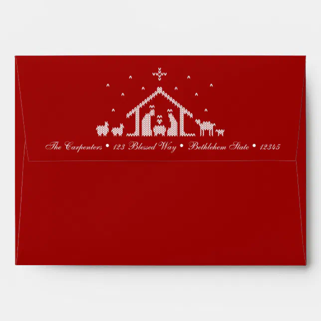 Ugly Christmas Sweater Nativity Christian Red Envelope | Zazzle