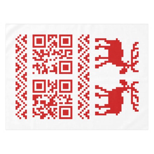 Ugly Christmas Sweater QR Code Happy New Year ! Tablecloth | Zazzle