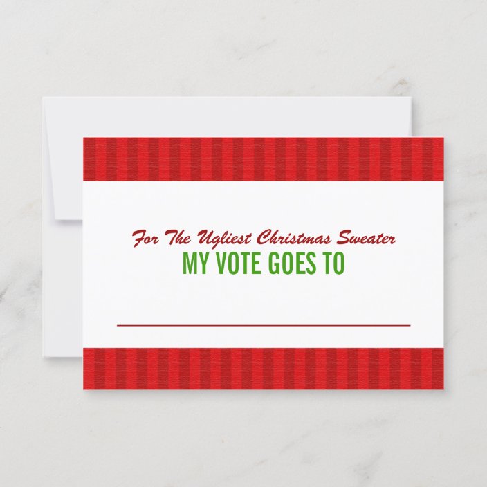 Ugly Christmas Sweater Voting Ballot Card | Zazzle.com