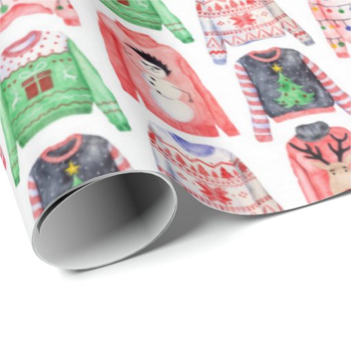 Ugly Christmas Sweaters Pattern Wrapping Paper | Zazzle