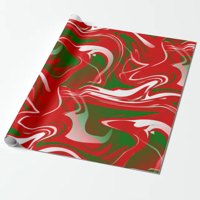 ugly christmas trippy marble swirl print wrapping paper | Zazzle