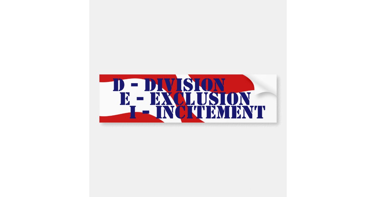 Ugly face of DEI Division exclusion incitement Bumper Sticker | Zazzle