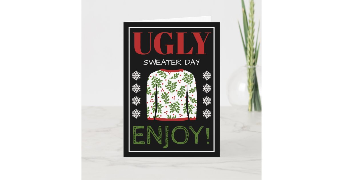 Ugly Sweater Christmas Greeting Card | Zazzle
