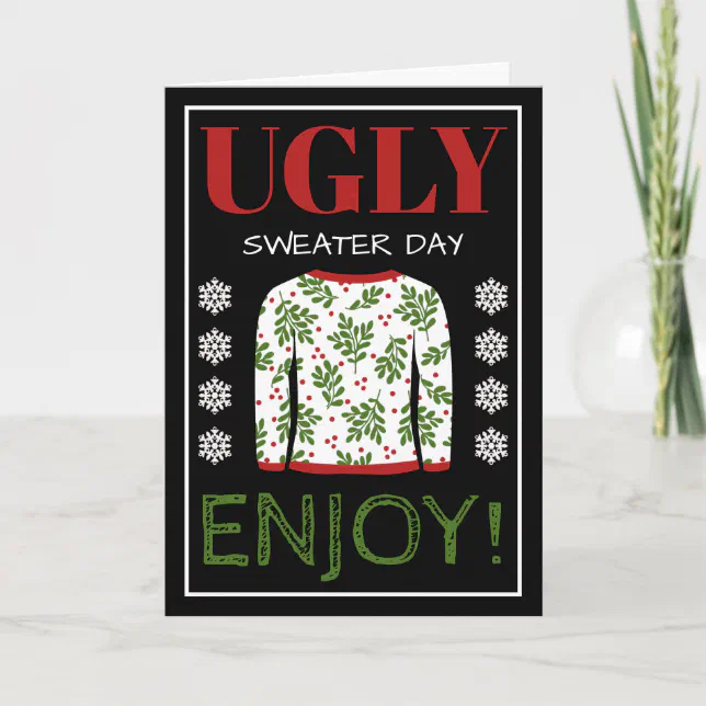 Ugly Sweater Christmas Greeting Card | Zazzle