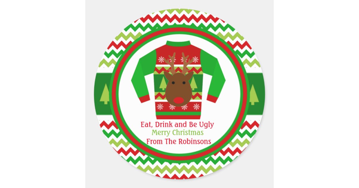 Ugly Sweater Christmas Holiday Gift Tag | Zazzle