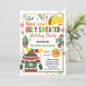 Ugly sweater Christmas party taco'bout holiday Invitation | Zazzle