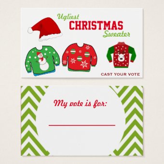 Ugly Sweater Christmas Party Voting Ballot | Zazzle