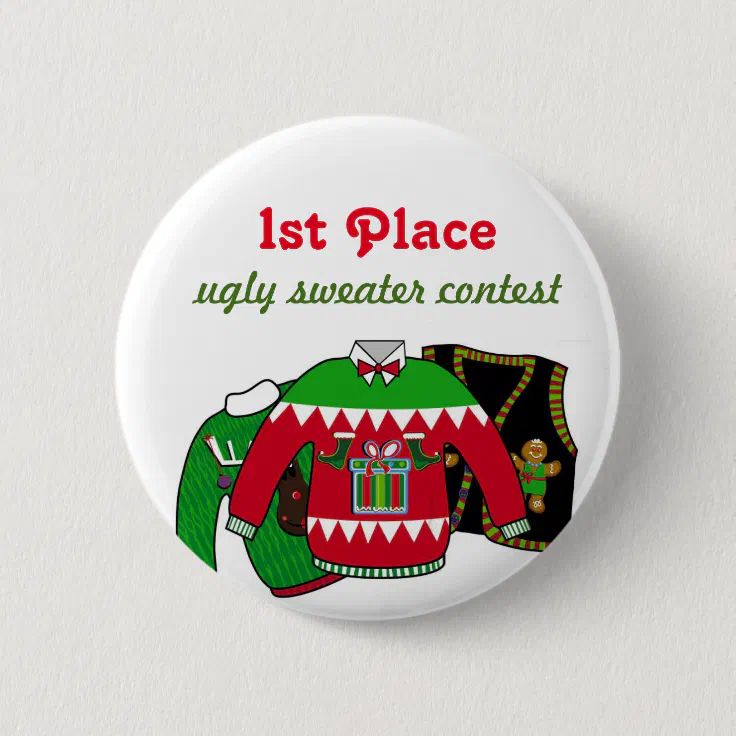 Ugly Sweater Contest Winner Button | Zazzle