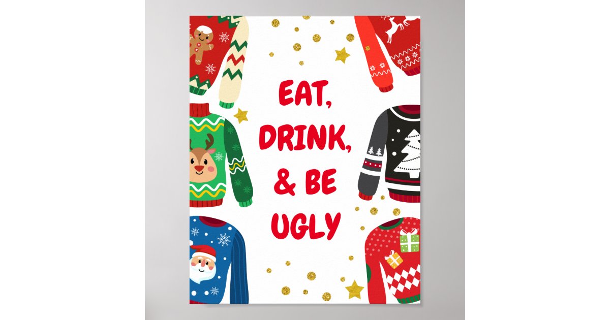 Ugly Sweater Holiday Party Sign | Zazzle