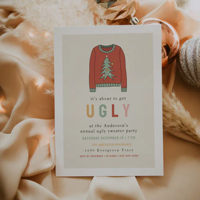 Ugly Sweater Party | Christmas Party Invitation | Zazzle