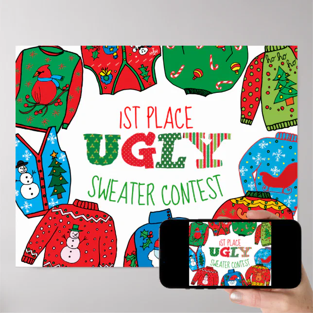 Ugly Sweater Poster, Photo Prop Poster | Zazzle