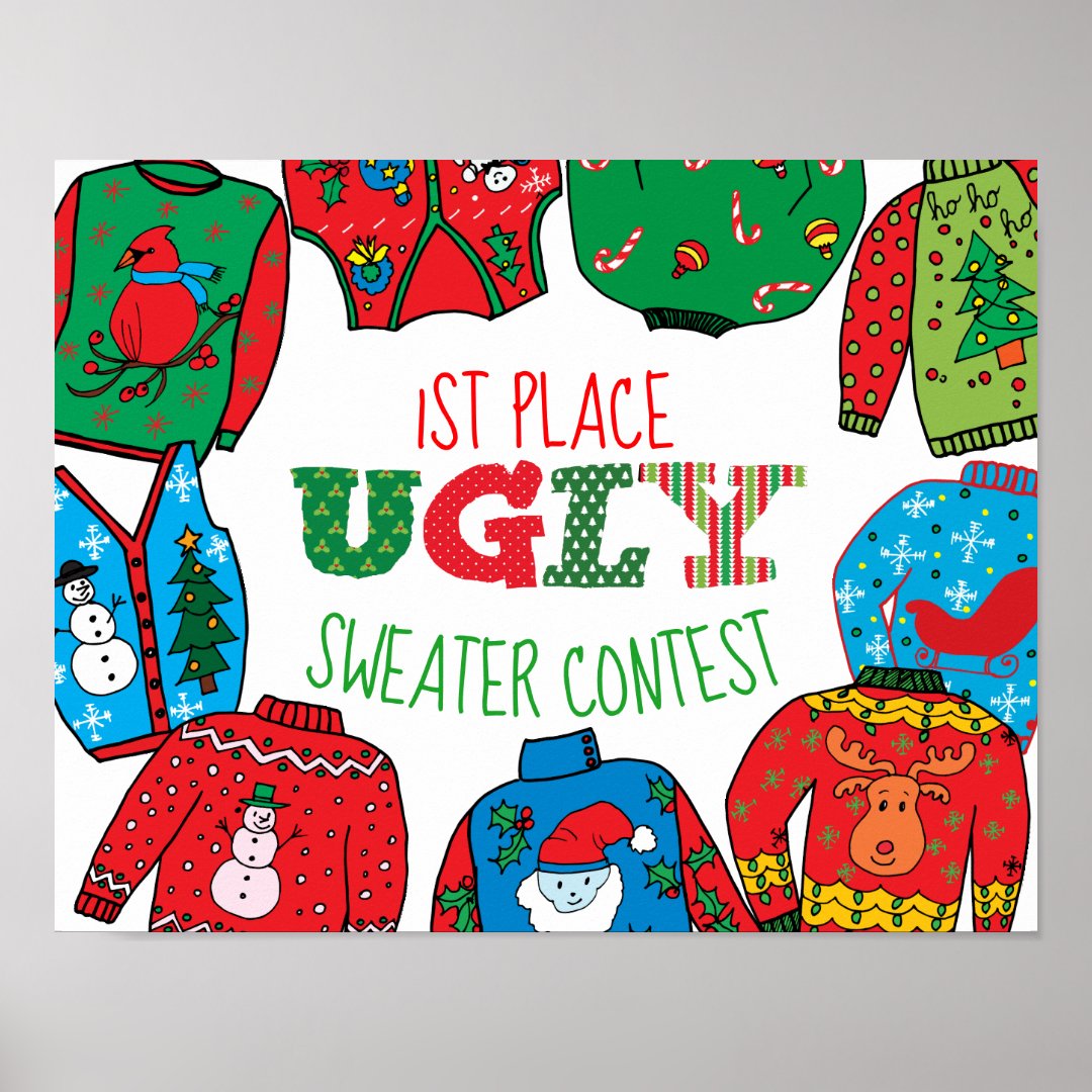 Ugly Sweater Poster, Photo Prop Poster | Zazzle