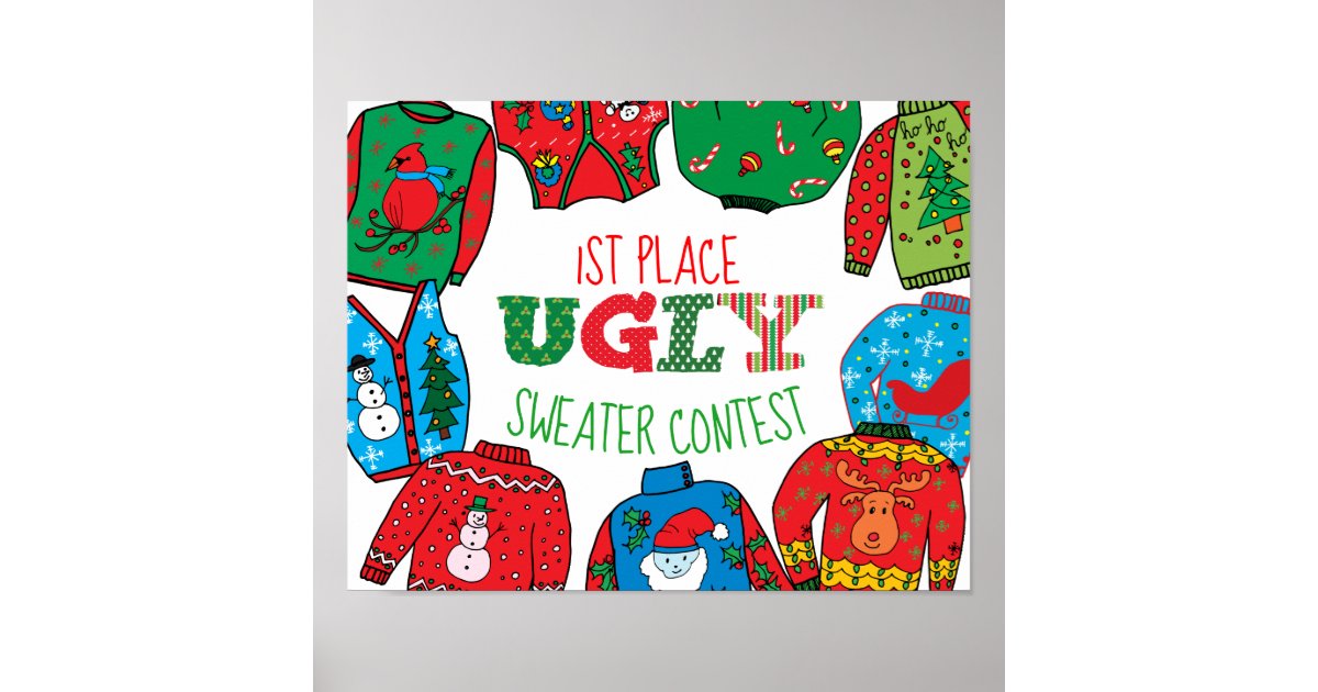 Ugly Sweater Poster, Photo Prop Poster | Zazzle