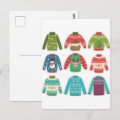 Ugly Sweaters, Christmas, Holiday Postcard | Zazzle