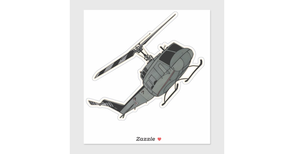 UH-1, Huey, Military Helicopter Sticker | Zazzle