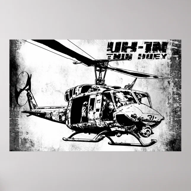 UH-1N Twin Huey Poster | Zazzle
