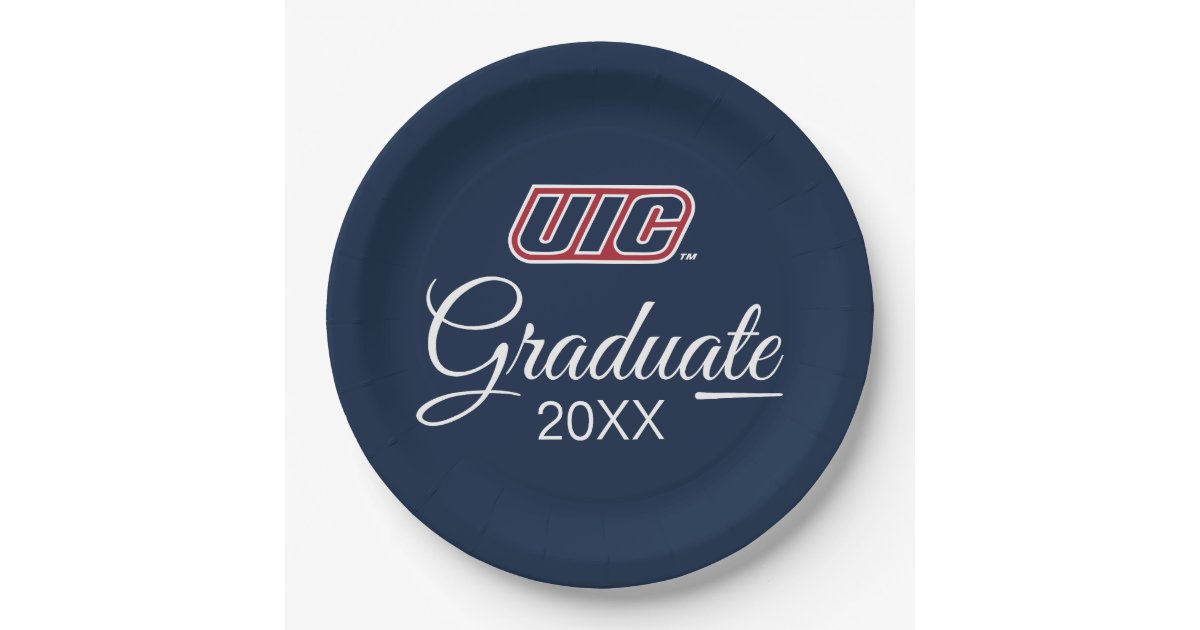 UIC Flames Graduate Paper Plates | Zazzle