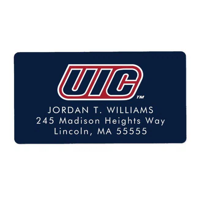 UIC Flames Label | Zazzle