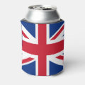 UK Britain Royal Union Jack Flag Can Cooler | Zazzle