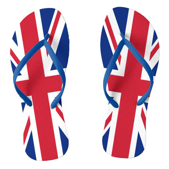 UK Britain Royal Union Jack Flag Flip Flops | Zazzle