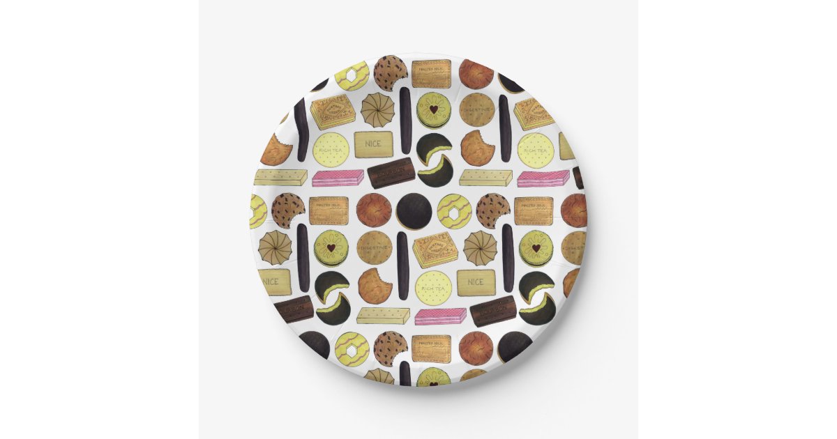 UK British Biscuits Shortbread Rich Tea Digestives Paper Plates | Zazzle