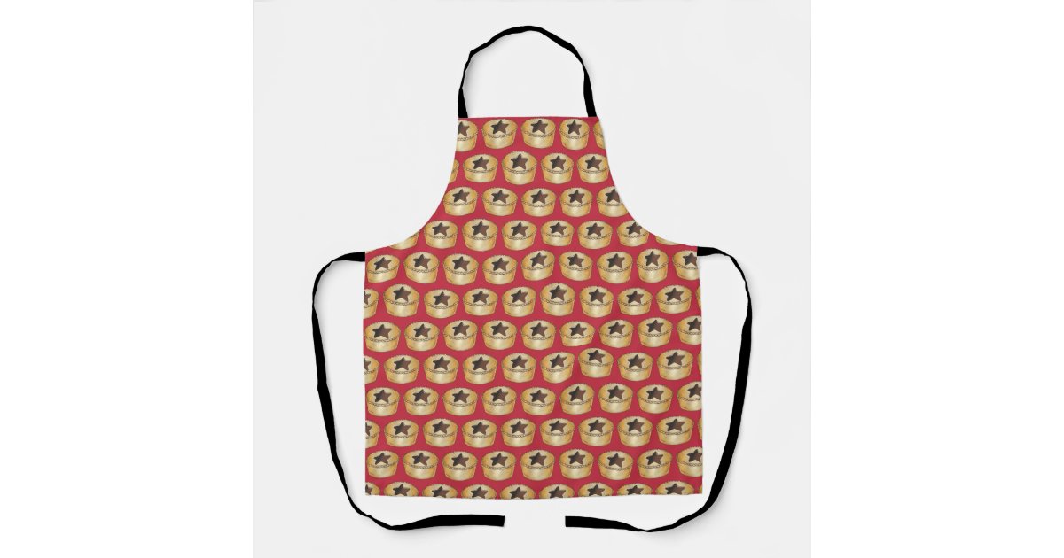UK British Christmas Fruit Mince Pie Festive Food Apron | Zazzle