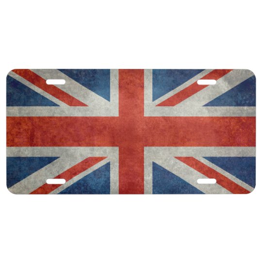 UK British Union Jack flag retro license plates | Zazzle.com