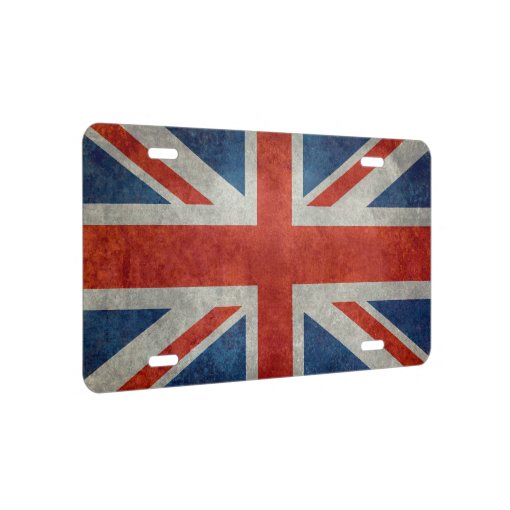 UK British Union Jack flag retro license plates | Zazzle
