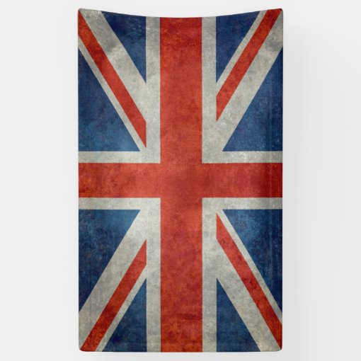 UK British Union Jack flag retro style banner | Zazzle