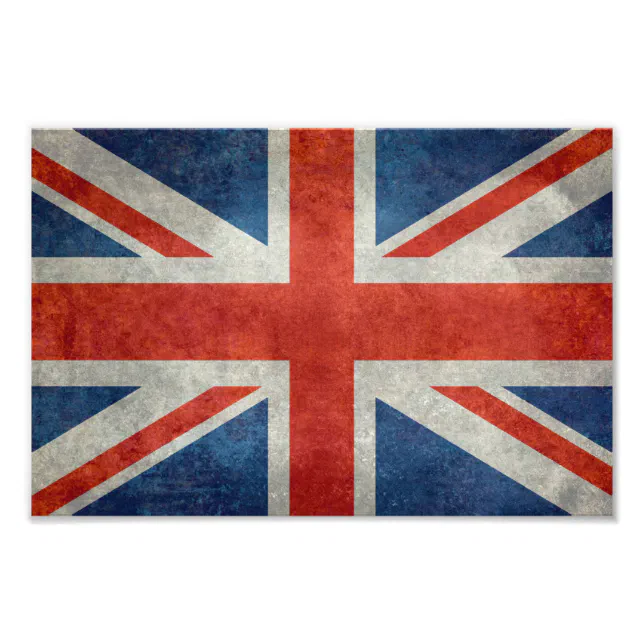UK British Union Jack flag retro style photo print | Zazzle
