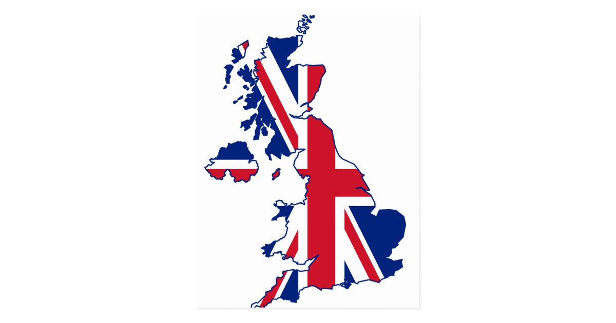 UK Flag Map Postcard | Zazzle.com