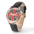 UK Flag Union Jack Custom Leather Strap Watch | Zazzle