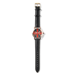 UK Flag Union Jack Custom Leather Strap Watch | Zazzle