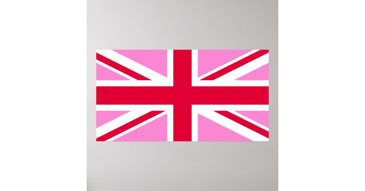 UK Gay Pride (Pink Union Jack) (Gay British Flag) Poster | Zazzle
