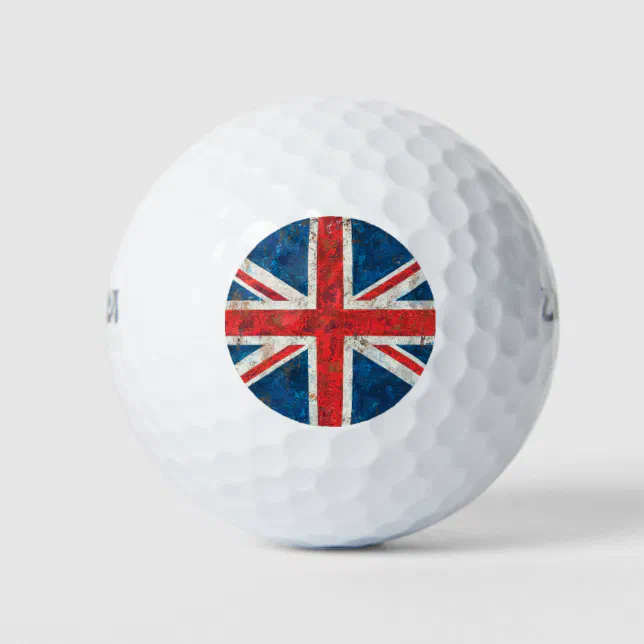 UK Great Britain Union Jack Distressed Flag Golf Balls | Zazzle