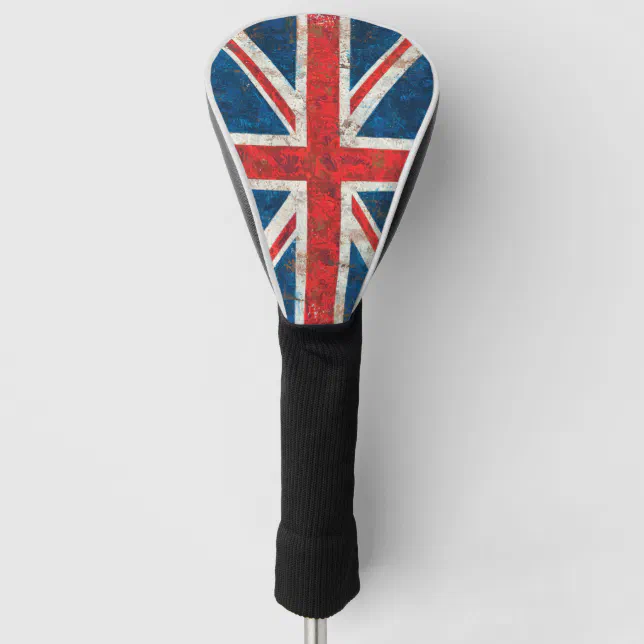UK Great Britain Union Jack Distressed Flag Golf Head Cover | Zazzle