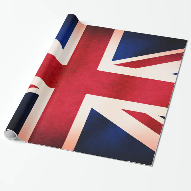 UK Union Jack British Distressed Grunge Flag Wrapping Paper | Zazzle