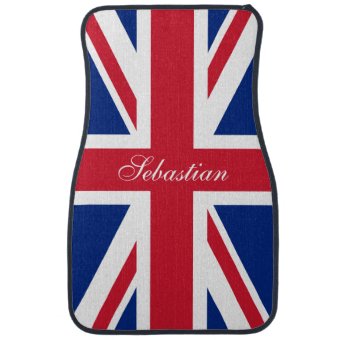 UK Union Jack British Flag Personalized Car Floor Mat | Zazzle