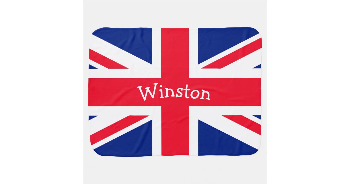 UK Union Jack British Patriotic Flag Receiving Blanket | Zazzle