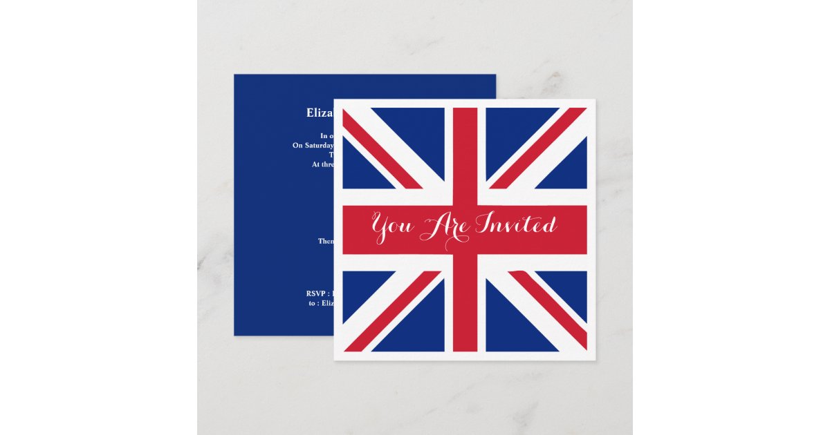 UK Union Jack Flag British Wedding Invitation | Zazzle