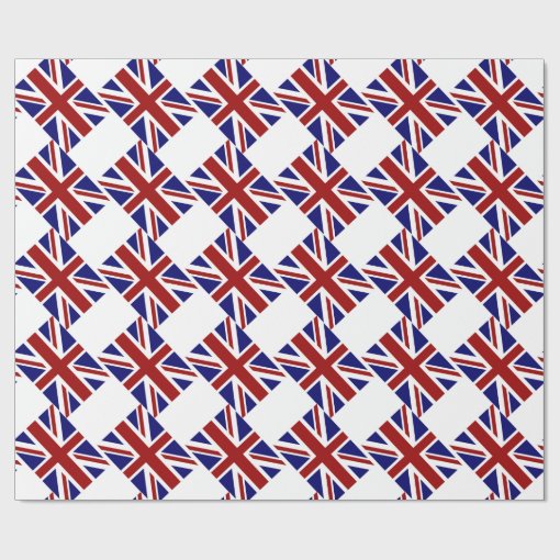 UK Union Jack Flag Diagonal Wrapping Paper | Zazzle