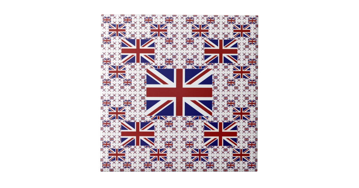 UK Union Jack Flag in Layers Tile | Zazzle