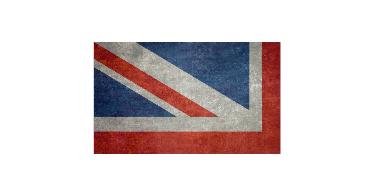 UK Union Jack Flag in retro style vintage textures Fabric | Zazzle