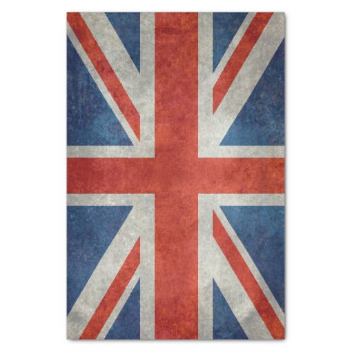 UK Union Jack Flag in retro style vintage textures Tissue Paper | Zazzle