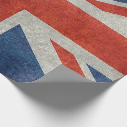 UK Union Jack Flag in retro style vintage textures Wrapping Paper | Zazzle