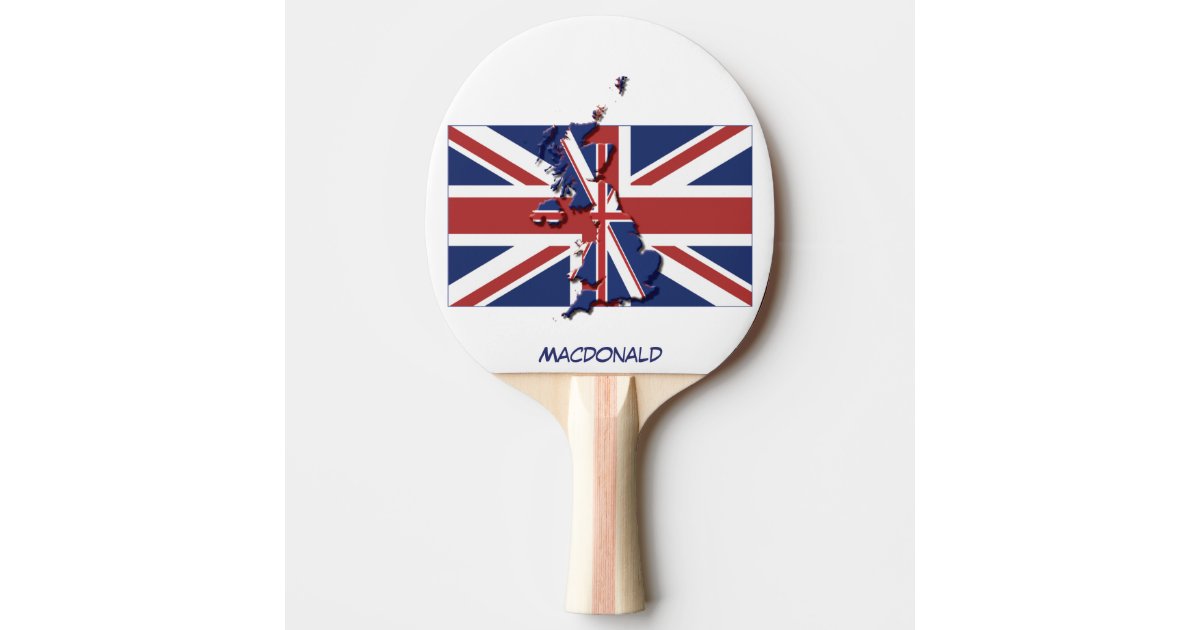 UK UNION JACK FLAG & MAP Personalized Ping Pong Paddle | Zazzle